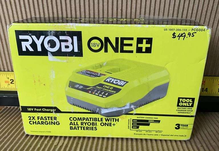 RYOBI ONE+ 18v Fast Charger. (NEW In Box). #PCG004. - Sherwood Auctions