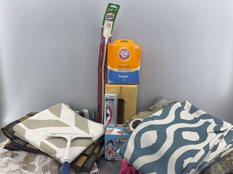 Assortment of Curtains, Golf Balls, Vacuum Bags & Trick Toilet Paper ...