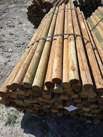 3 1/4 x 8' Treated Dowel Fence Rails (144) - Southern Interior Auctions