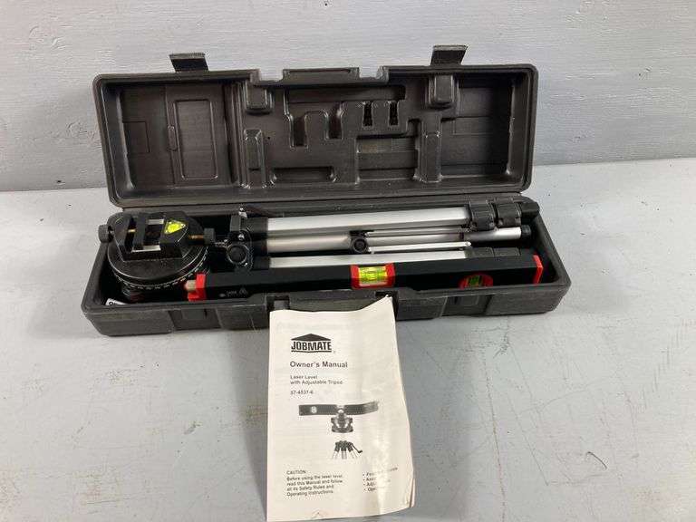 Job Mate Laser Level with Adjustable Tripod - Southern Interior Auctions