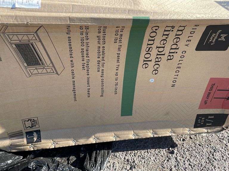 (1 Qty) Members Mark Ridley Collection Media Fireplace Console - Sierra ...