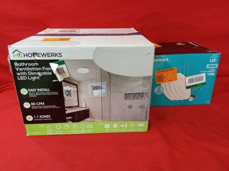 (2pcs) HomeWerks Bathroom Ventilation Fan With Dimmable LED Light ...