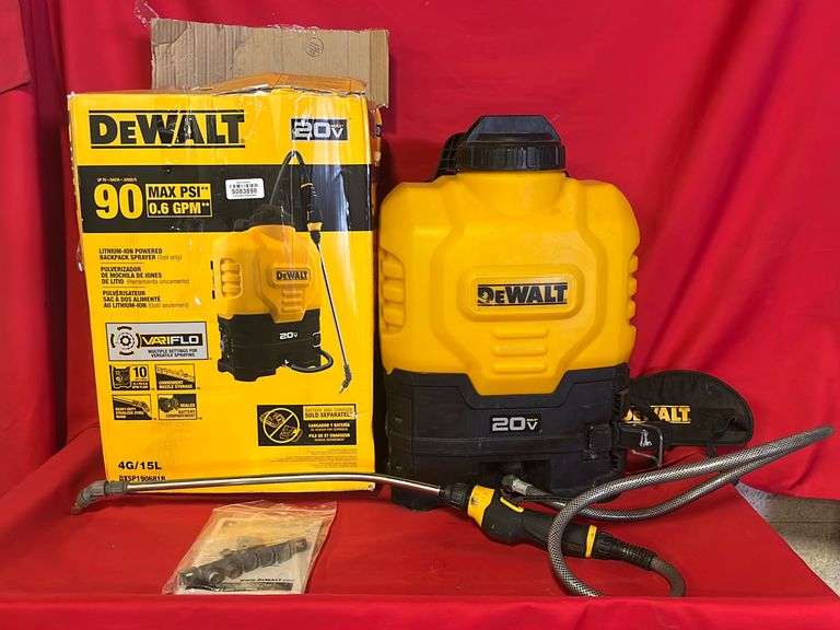 DEWALT 4G Lithium-Ion Powered Battery Backpack Sprayer DXSP190681B ...
