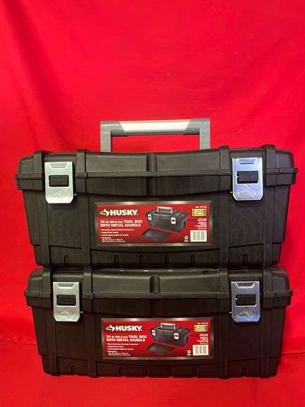 (2pcs) Husky 24 in. Hand Tool Box With Metal Handle - Sierra Auction ...