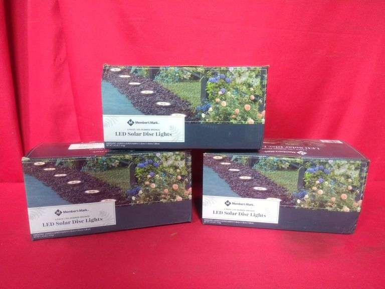 (3pc) 6-pack Oil Rubbed Bronze LED Solar Disc Lights - Sierra Auction ...