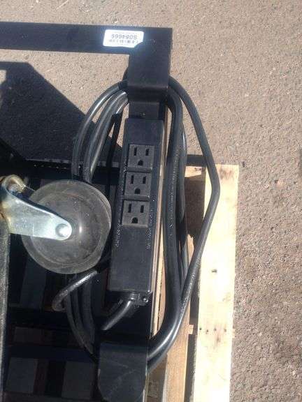 (P) Uline Utility Carts With Electrical Outlets And Power Cords Qty 3 ...