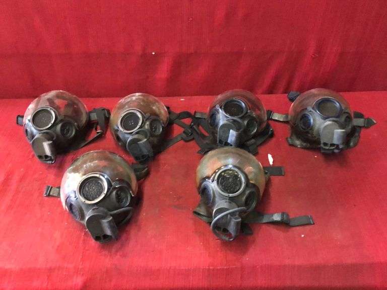 Box Of 6 Gas Masks With ESP II Amplifiers For Advantage 1000 Mask ...