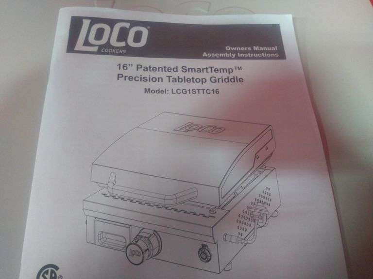 Loco LCG1STTC16 SmartTemp Precision Table Top 16 Inch Grill - Sierra Auction Management Inc