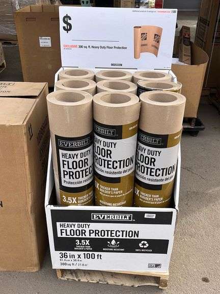 (9pcs) BRAND NEW EVERBILT Heavy Duty 36”x100ft Floor Protection ...