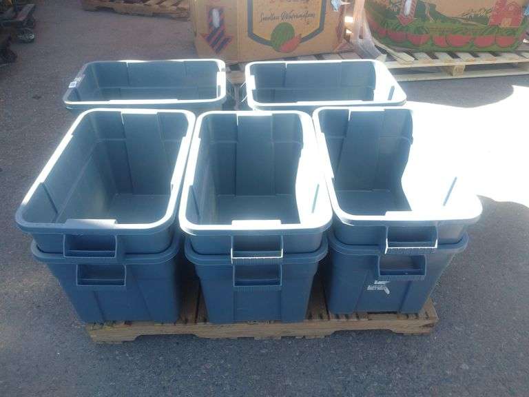 Brute Storage Containers Without Lids Grey Qty 10 - Sierra Auction ...