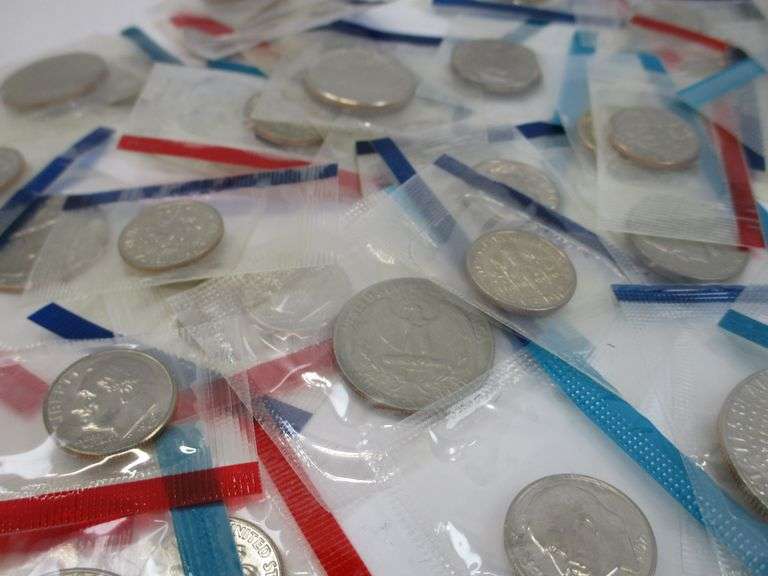 Bag of U.S. Government Mint Set 'Cello' Coins 1c-50c - Sierra Auction ...