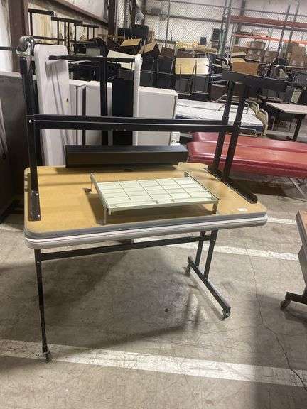 (2) Desks/Tables Wooden Top Metal Base With Wheels 48x30x30 - Sierra ...