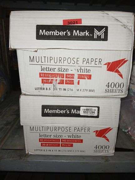 (2 Qty) Boxes of Multipurpose Paper Letter Size White - Sierra Auction ...