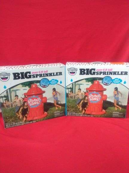 (2pc) BigMouth Giant Inflatable Fire Hydrant Splash Zone Sprinkler ...