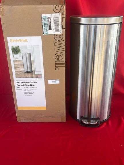StyleWell 30L Stainless Steel Round Step Can - Sierra Auction ...