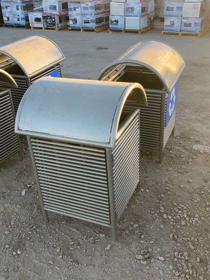 (2) Heavy duty steel trash receptacles. - Sierra Auction Management Inc