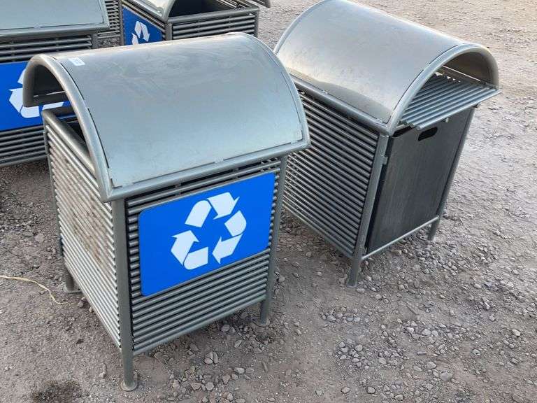 (2) Heavy duty steel trash receptacles. - Sierra Auction Management Inc