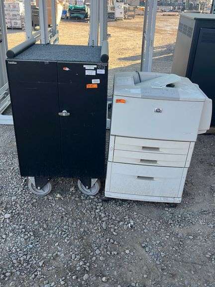 (2pcs) Metal Laptop Charging Cart and HP LASERJET 9050n Printer ...