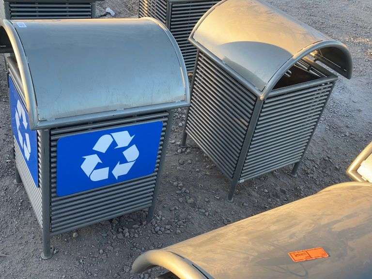 (2) Heavy duty steel trash receptacles. - Sierra Auction Management Inc