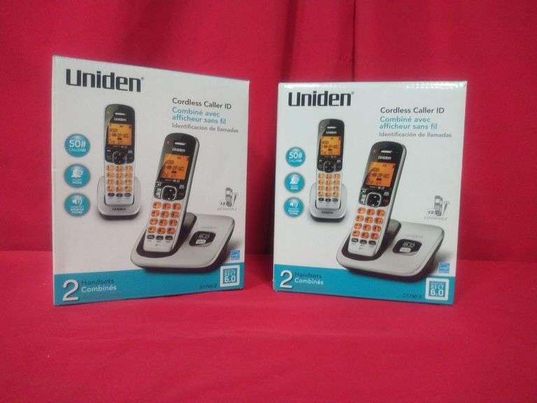 (2 Phones Per Box) Uniden Cordless Call ID Hand Set Model:D1760-2 ...