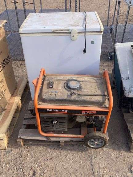 GE chest freezer and gas powered generator. - Sierra Auction Management Inc