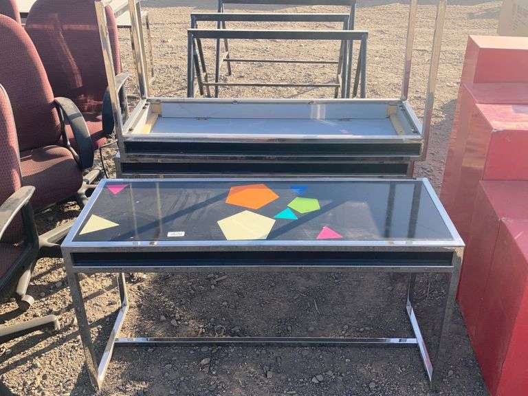 (3) 4 foot retail display tables. - Sierra Auction Management Inc