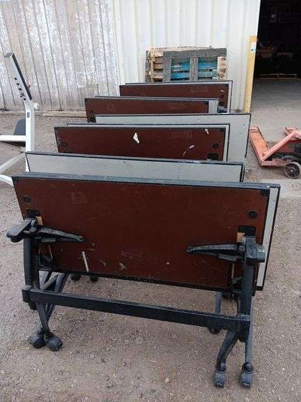 (10 Qty) Folding Art Tables, Damaged - Sierra Auction Management Inc