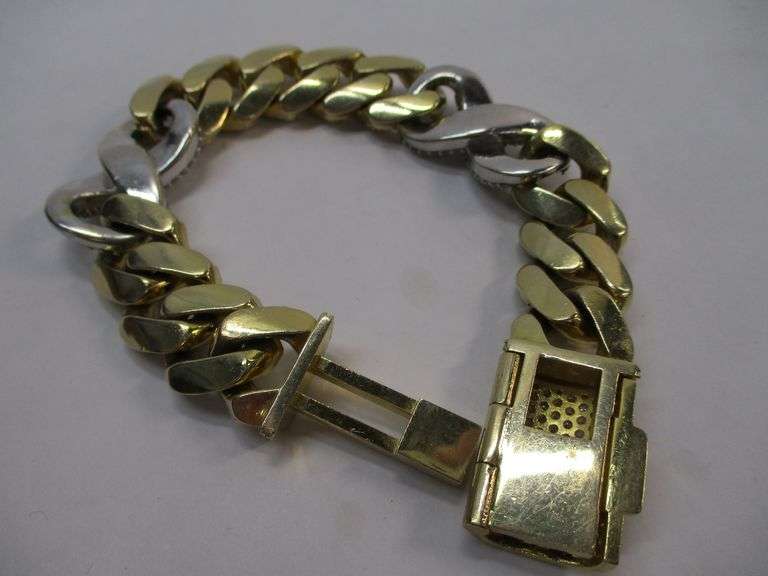 14k Gold Mens Diamond bracelet 116.43 grams - Sierra Auction Management Inc