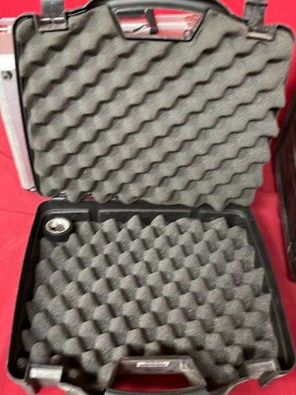 (4 Qty) Black Cases. (1 Qty) Husky Aluminum Tool Case With Various ...