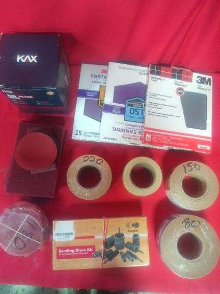 Box Of Assorted Sand Paper, Sanding Drum Kit, Sanding Sponge And More ...