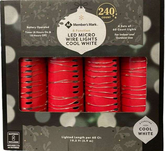 8-function Micro Wire 240ct. Cool White LED Lights - Sierra Auction ...