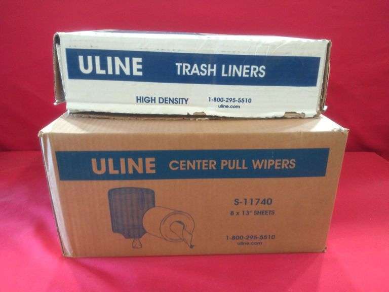 (2pc) Uline Trash Liners High Density S-13568C 40-45 Gal. .55MIL Clear ...