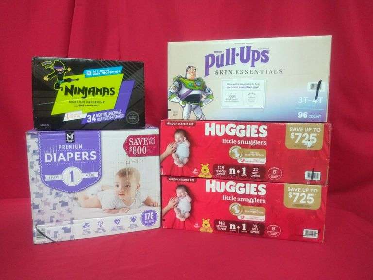 (5 PC )Assorted Huggies ,Pull - Ups Diapers Size: New born, 3 T- 4 T, L And More - Sierra ...