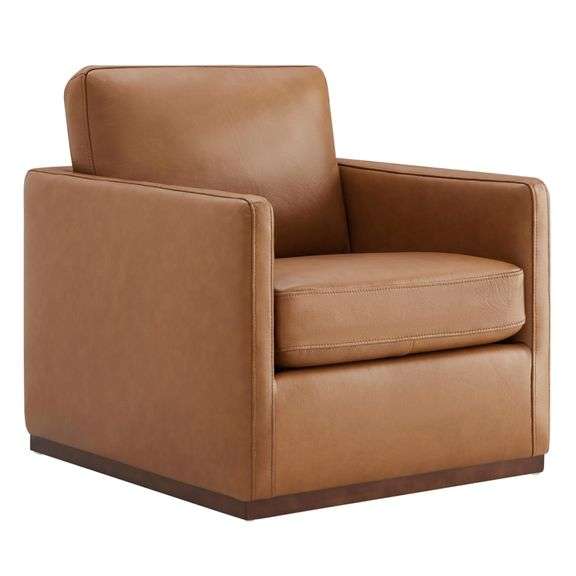 Saddle Leather Swivel Chair - Sierra Auction Management Inc