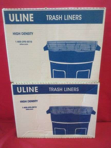 (2pc) Uline Trash Liners High Density S-13568C 40-45 Gal. 55 MIL Clear ...