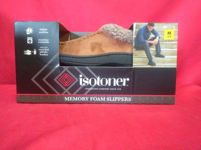 Memory Foam Slippers Size: M 8-9 For Man Color Brown - Sierra Auction ...