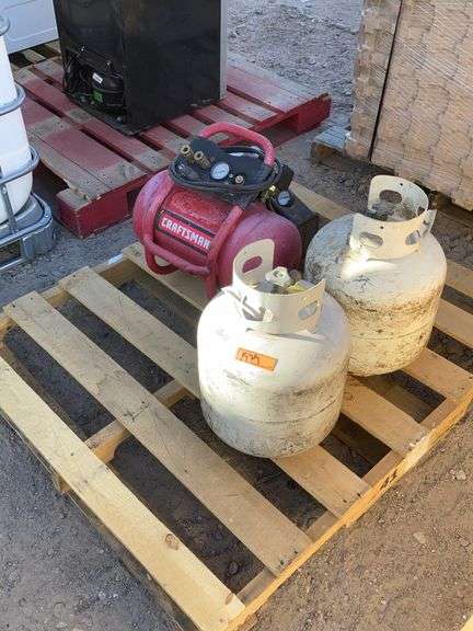 Craftsman air compressor and two propane tanks. - Sierra Auction ...