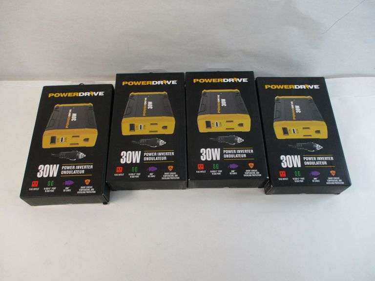 (4pc) Powerdrive 30w Power Inverter in box - Sierra Auction Management Inc