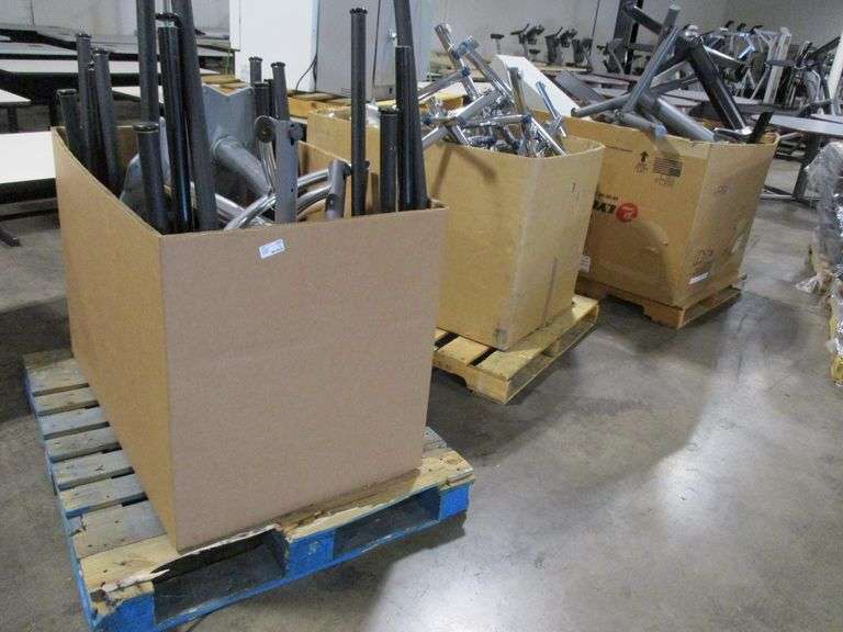 (3) Gaylord Boxes With Misc Table Legs - Sierra Auction Management Inc