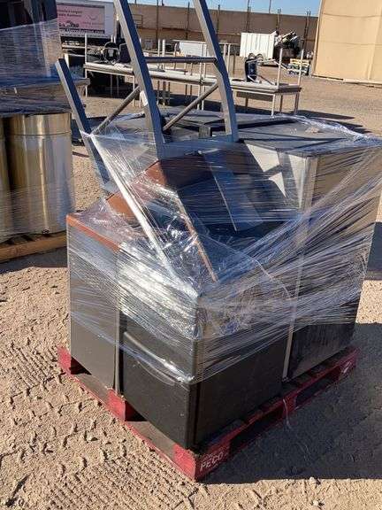 (2) Metal filing cabinets, mini fridge, water cooler and metal-based ...