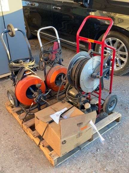 Eagle Jetters electric cable reel and (2) Heavy duty electric drain ...
