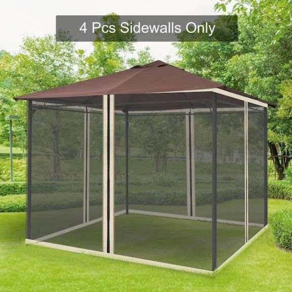 Outsunny Replacement Mesh Mosquito Netting Screen Walls for 10 ft. x 10 ...