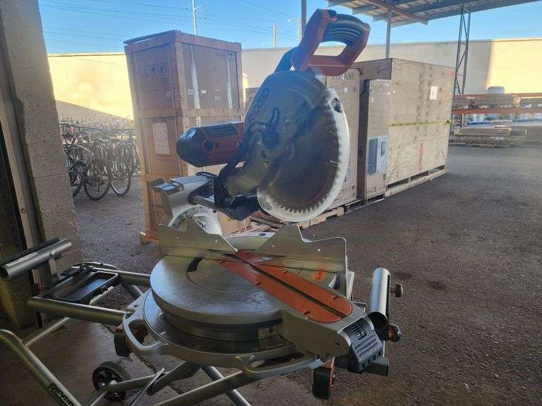 Ridgid MS1290LZA 15 Amp Corded 12 In. Dual Bevel Sliding Miter Saw with ...
