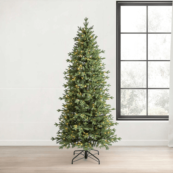 9 FT Pre-Lit Slim Linden Fir Tree - Sierra Auction Management Inc