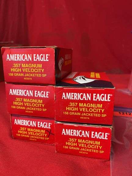 (5 Qty) American Eagle .357 Magnum High Velocity 158 Grain Jacketed Sp ...