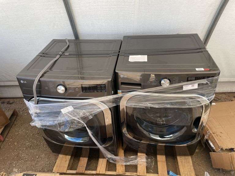 (1 Qty) LG TinQ Front Load Washer and Electric Dryer - Sierra Auction ...