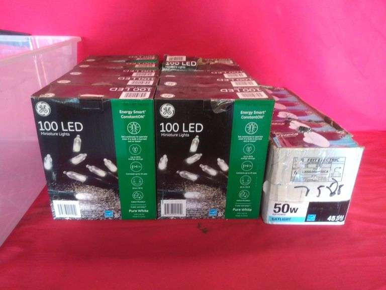 Box of Assorted Lights including (10) 100 LED Miniature Lights 19003770 ...