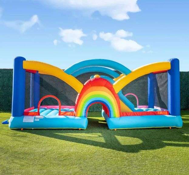 Giant Inflatable Bounce House with Slide Climbing Wall Tunnel Bouncer ...