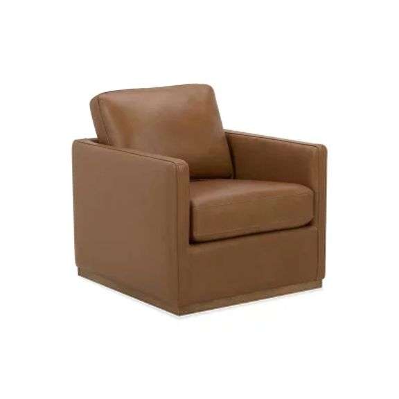 (1 Qty) Cole & Rye Brown Leather Chair - Sierra Auction Management Inc