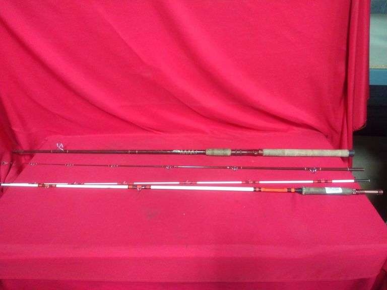 Fishing Rods (1) White color Rod (1) Brown Wood Rod - Sierra Auction ...